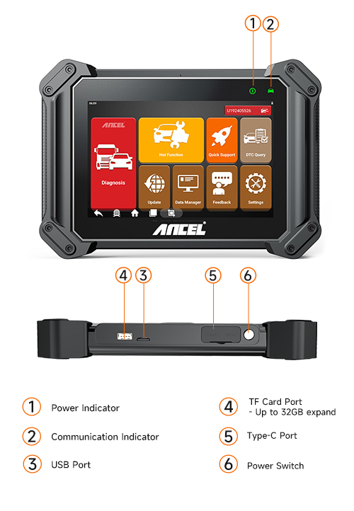ANCEL V6 Pro+HD Professional Scan Tool for Car and Truck Diagnostic