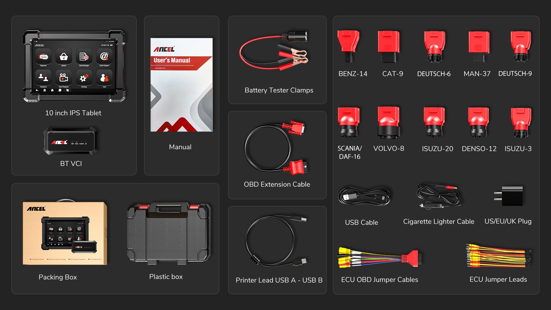 Ancel X7HD Premium Heavy Duty Truck Diagnostic Tool for Ultimate ...